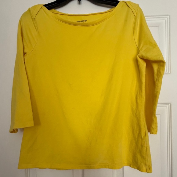 Cable & Gauge | Tops | Cable Gauge Yellow Boxy 34 Long Sleeve Tee ...